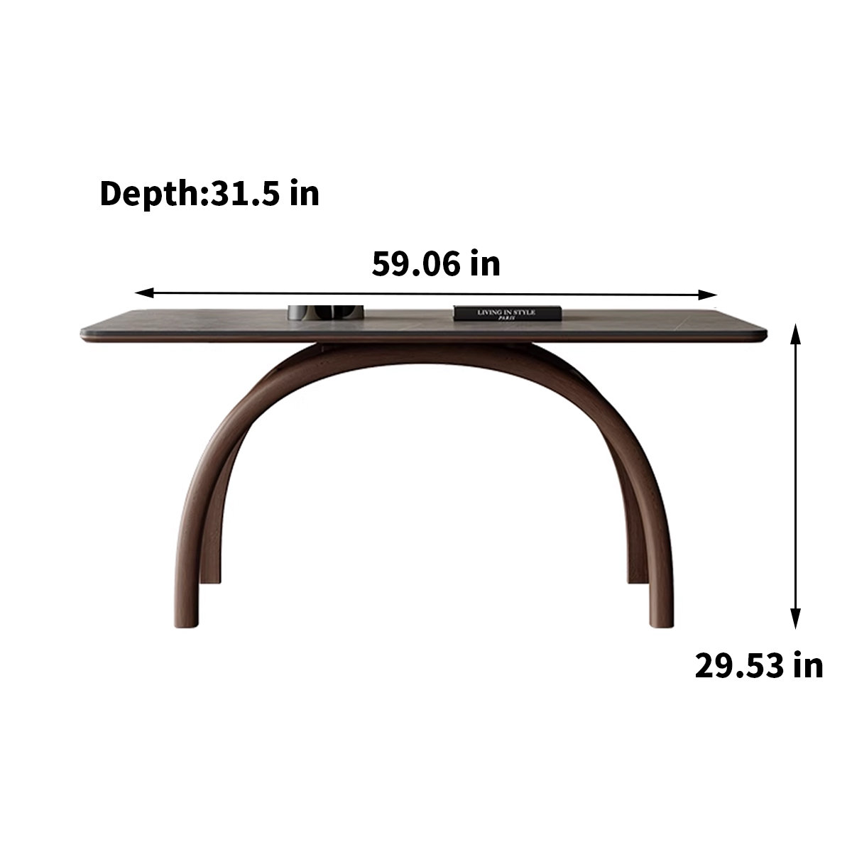 Greyleigh Italian Rock Slab Modern Simple Dining Table Rectangular Dining Table | Wayfair